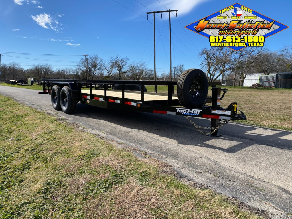 2025 TOP HAT 83″ X 20′ HD SQUARE TOP UTILITY TRAILER W/ SLIDE OUT RAMPS ...