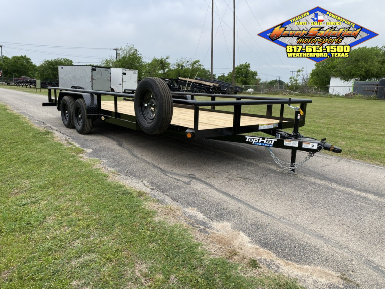 2025 TOP HAT 83″ X 20′ PIPE TOP TRAILER WITH SLIDE OUT RAMPS, SPARE ...